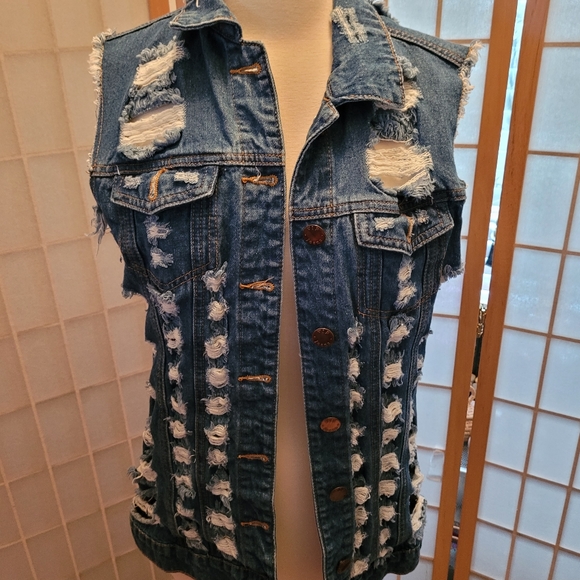 VIP | Jackets & Coats | Vip Jeans Distressed Vest | Poshmark